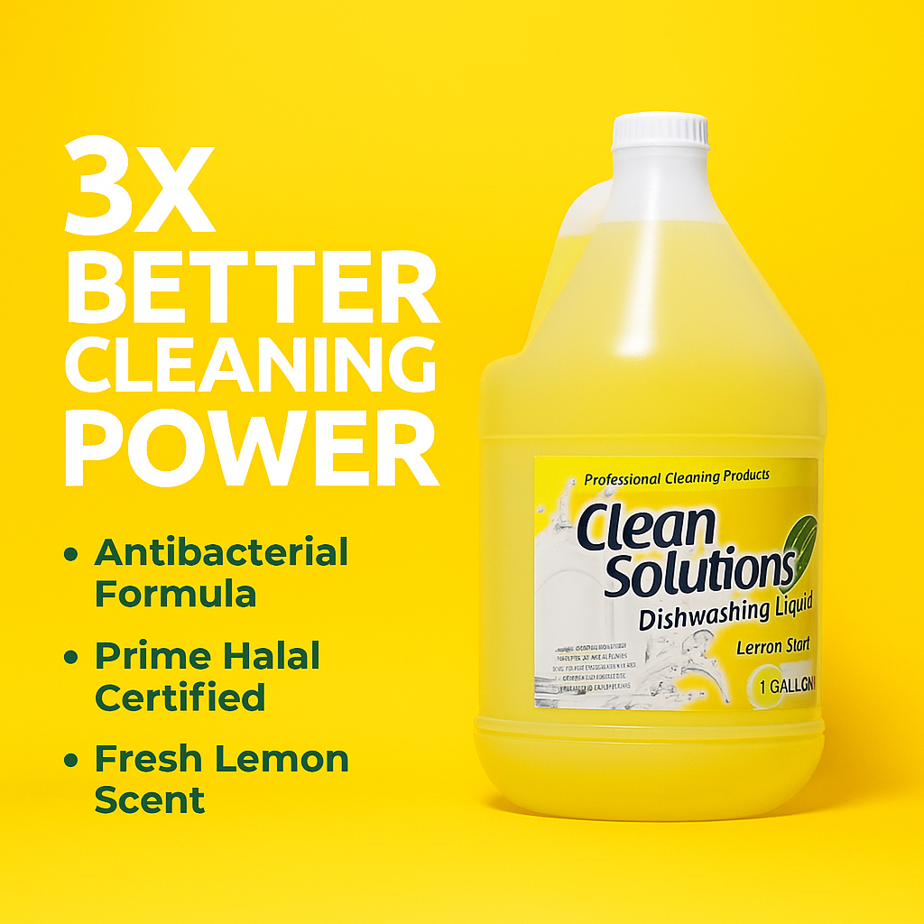Clean Solutions Dishwashing Liquid Fresh Lemon 1 Gallon • Antibacterial ...