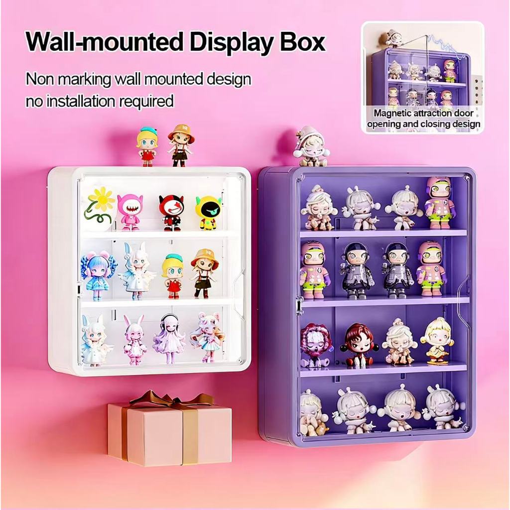 Wall Mounted Acrylic Display Case for Popmart-Transparent Dustproof ...