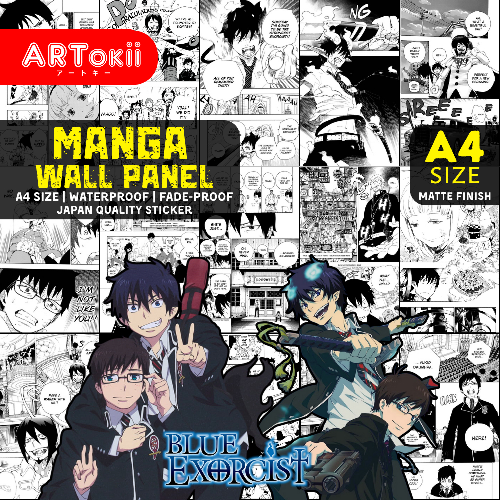 Blue Exorcist | Wall Sticker Manga Panel | A4 Size | Shopee Philippines