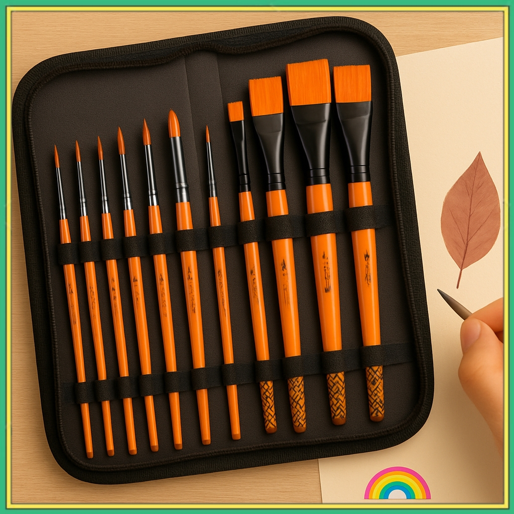 Kids Poster Paint Brush Set 10 Pieces Nylon Hair Art Brushes for ...