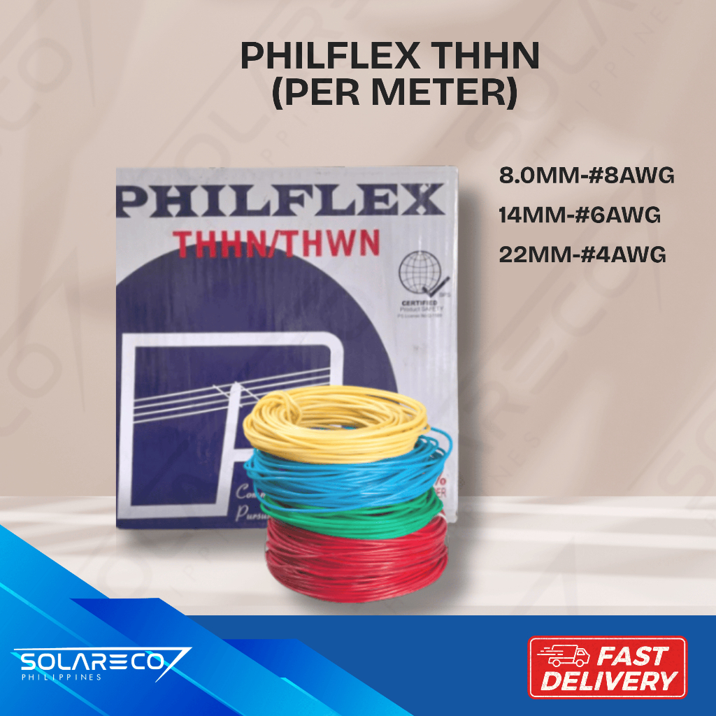 PHILFLEX THHN Electrical Wire (PER METER) 8.0MM-#8AWG, 14MM-#6AWG, 22MM ...