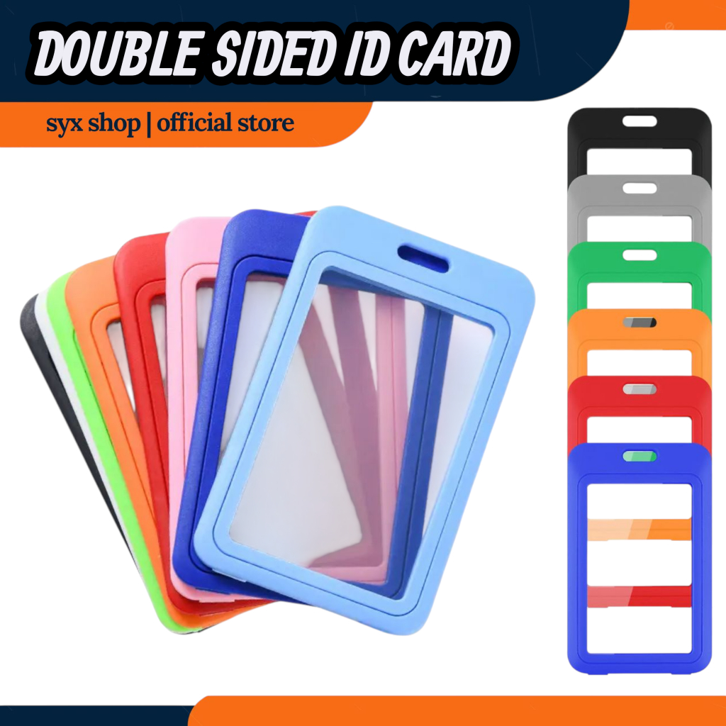 SYX SHOP Double Sided ID Holder Jacket Protector Case Vertical for Card ...