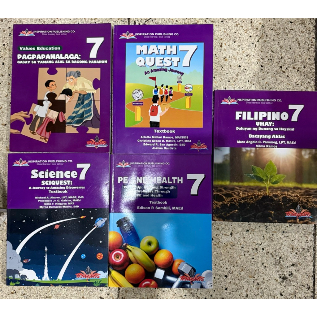 GRADE 7 BOOKS MATATAG CURRICULUM SCIENCE FILIPINO VALUES EDUCATION PE ...
