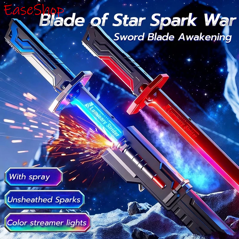 80cm Rechargeable Samurai Sword with Spark and Smoke Effects LED ...