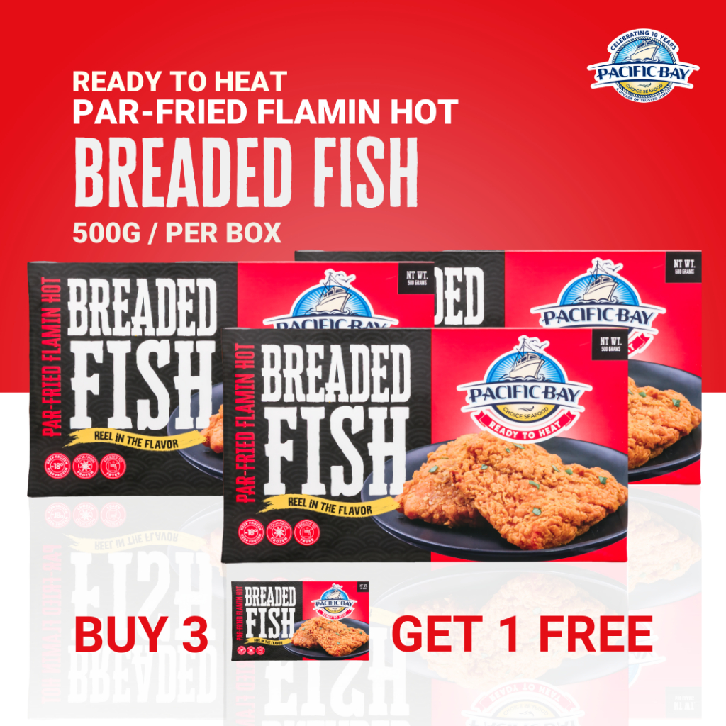 Buy 3 Get 1 Free Pacific Bay Par-Fried Flamin Hot Breaded Fish 500g ...