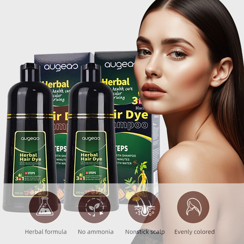 AUGEAS 500ML Hair Color Hair Dye Shampoo Organic 100% FDA APPROVED | Shopee Philippines