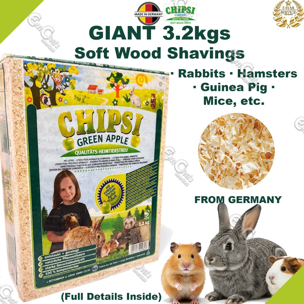 Jumbo 3.2kgs Chipsi Wood Shavings Compressed KUSOT for Hamsters Rabbits ...