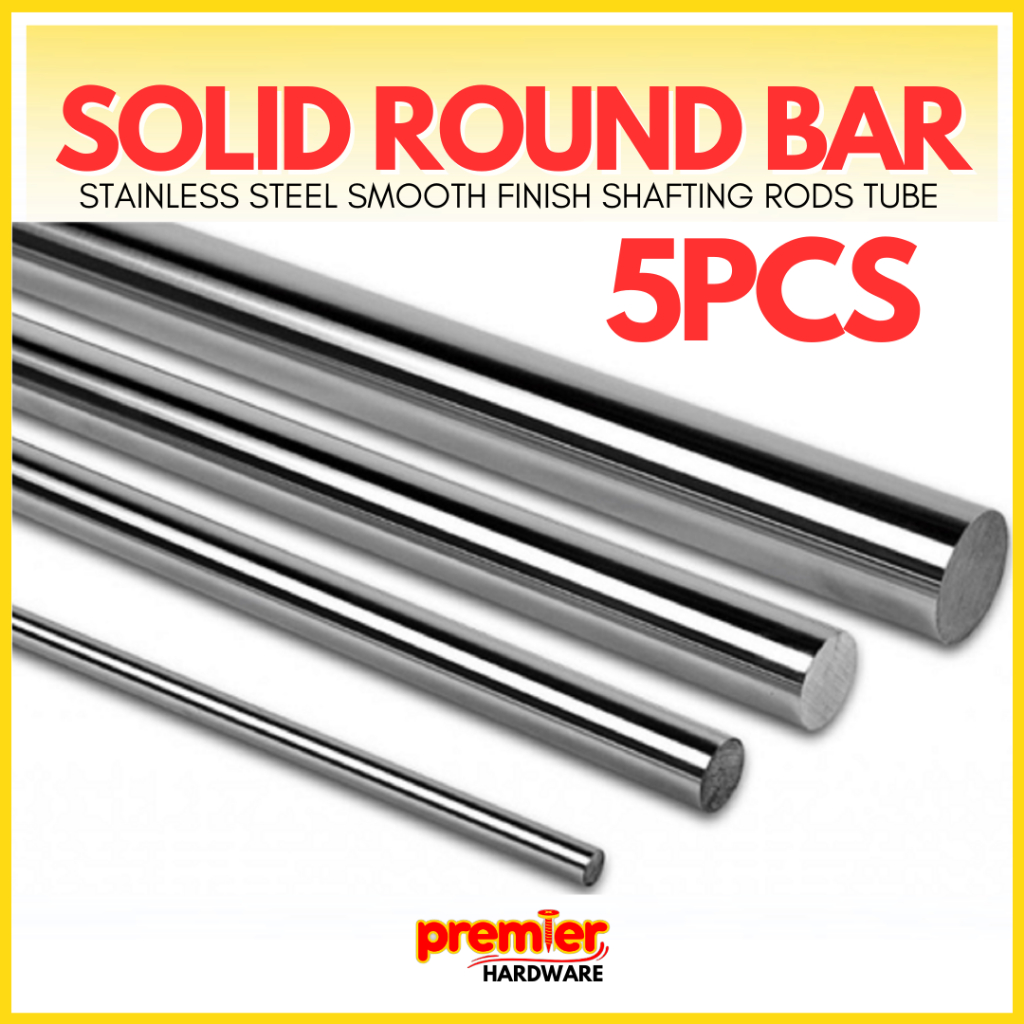 Stainless Steel 304 Shafting Tubular Solid Round Bar Rod ( 5PCS ...