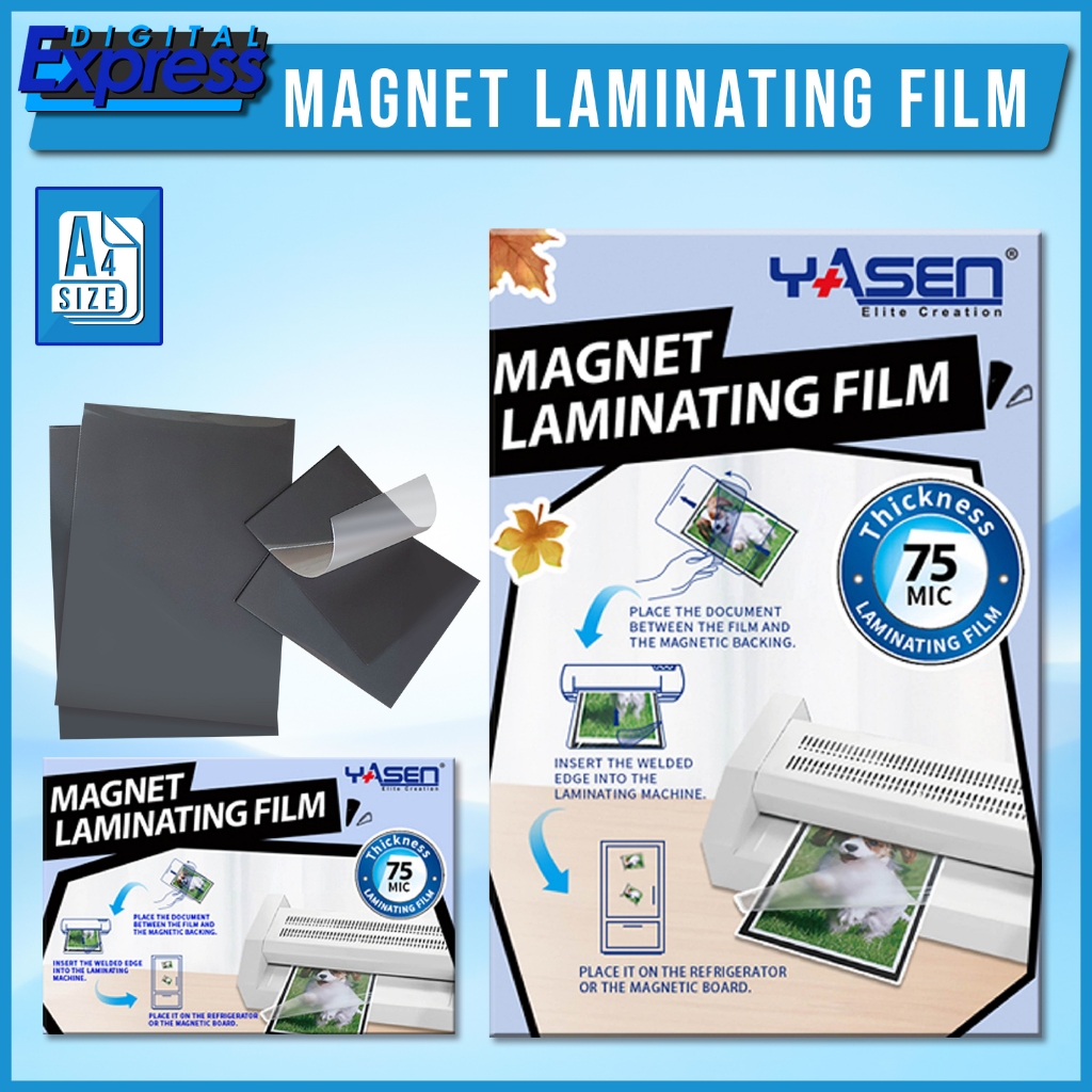 Yasen Magnetic Laminating Film 110x160mm (20s) DIY Ref Magnet Sheet for ...