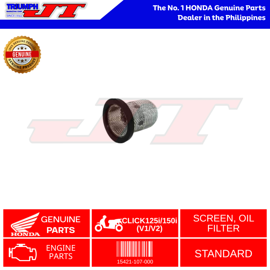 HONDA GENUINE CLICK125i/150i (V1/V2) SCREEN, OIL FILTER (15421-107-000 ...
