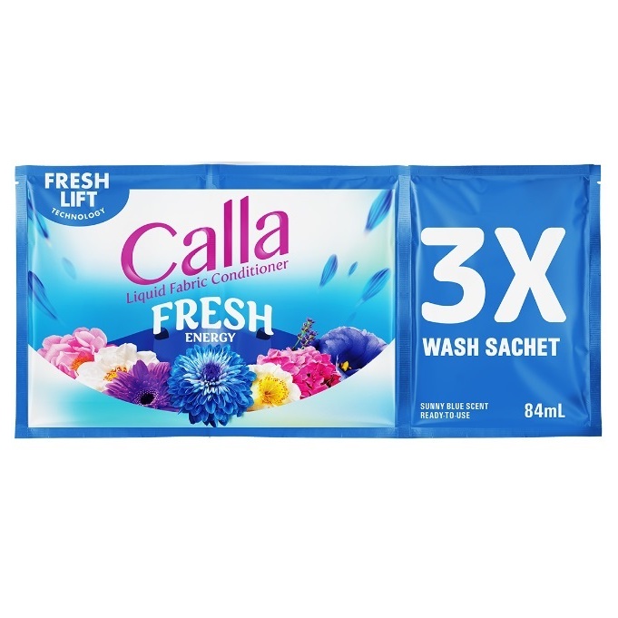Calla Fabric Conditioner Fresh Energy Sunny Blue 84ml 6s 3xwash ...