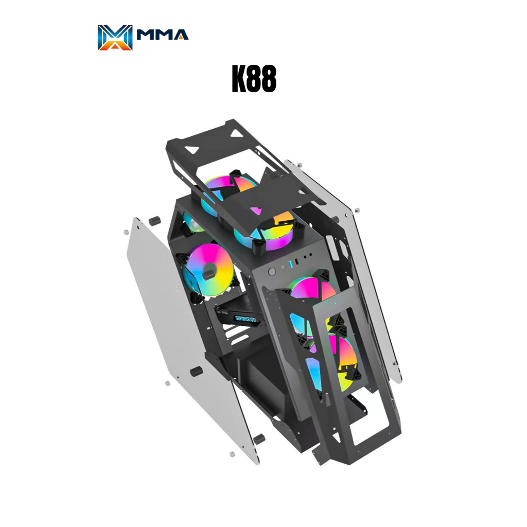 MMA K88 Cyborg case BLACK W/ 6pcs ARGB Fan | Shopee Philippines