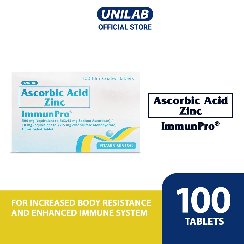 Immunpro Ascorbic Acid With Zinc 100s (For Increased Body Resistance ...