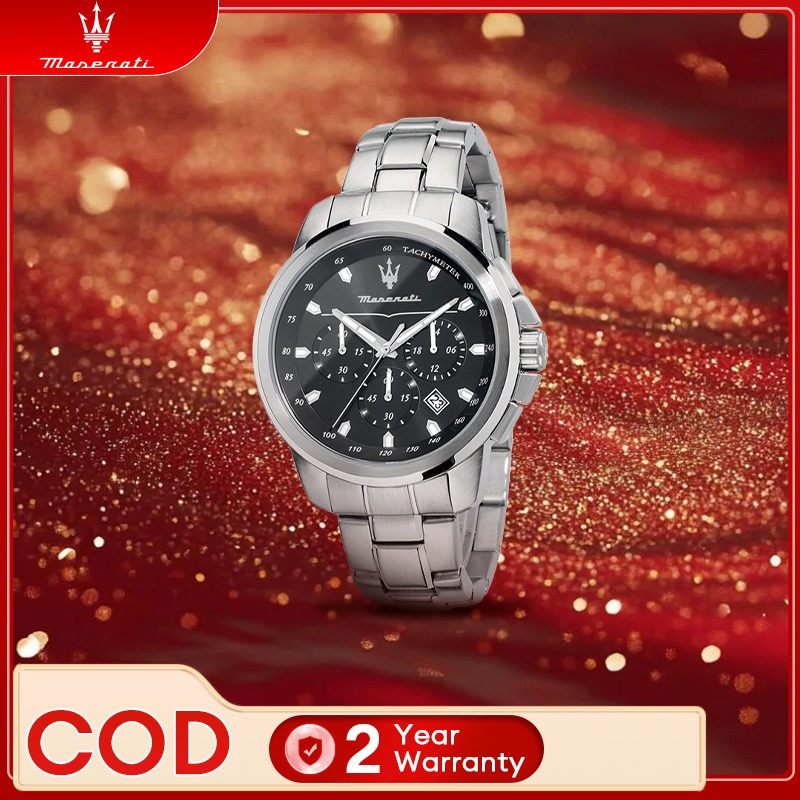 【2 Years Warranty】 Maserati Successo 44mm Stainless Steel Men's Quartz ...