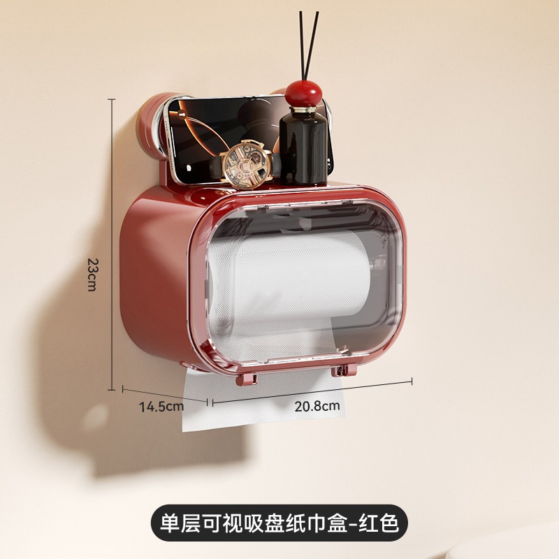 Suction cup tissue box toilet roll paper box toilet paper box wall ...