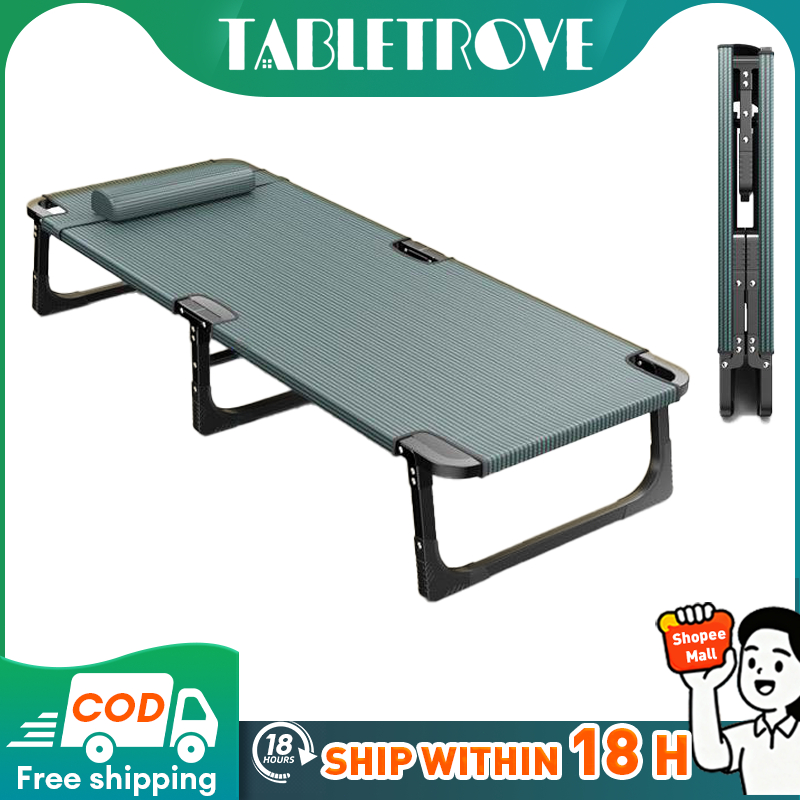 TABLETROVE Folding Bed Adjustable Portable Bed Portable Single Bed With ...