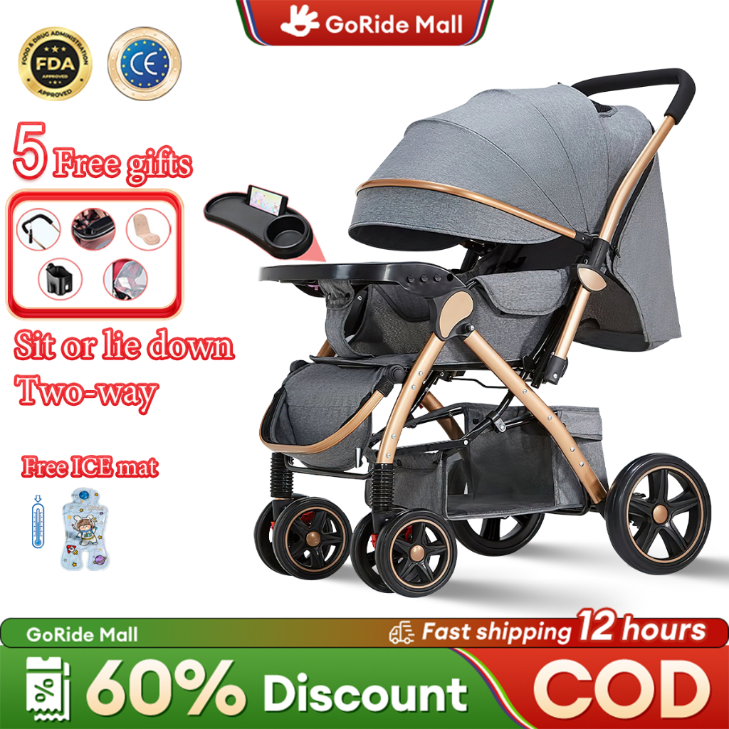 Stroller for baby Two-way Facing Foldable Stroller Travel Lie Down ...