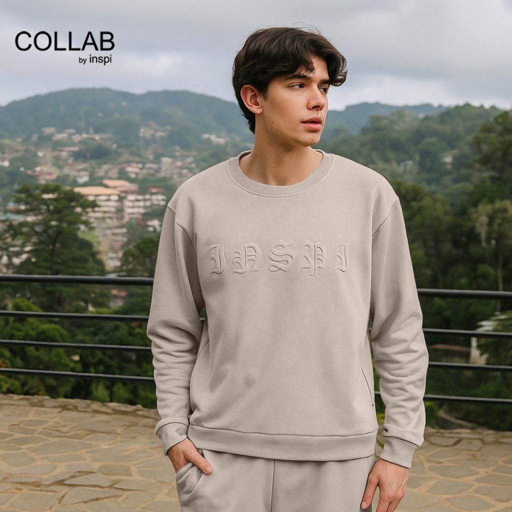 COLLAB by Inspi Embossed Pullover Long Sleeve Jacket Sweater For Men ...