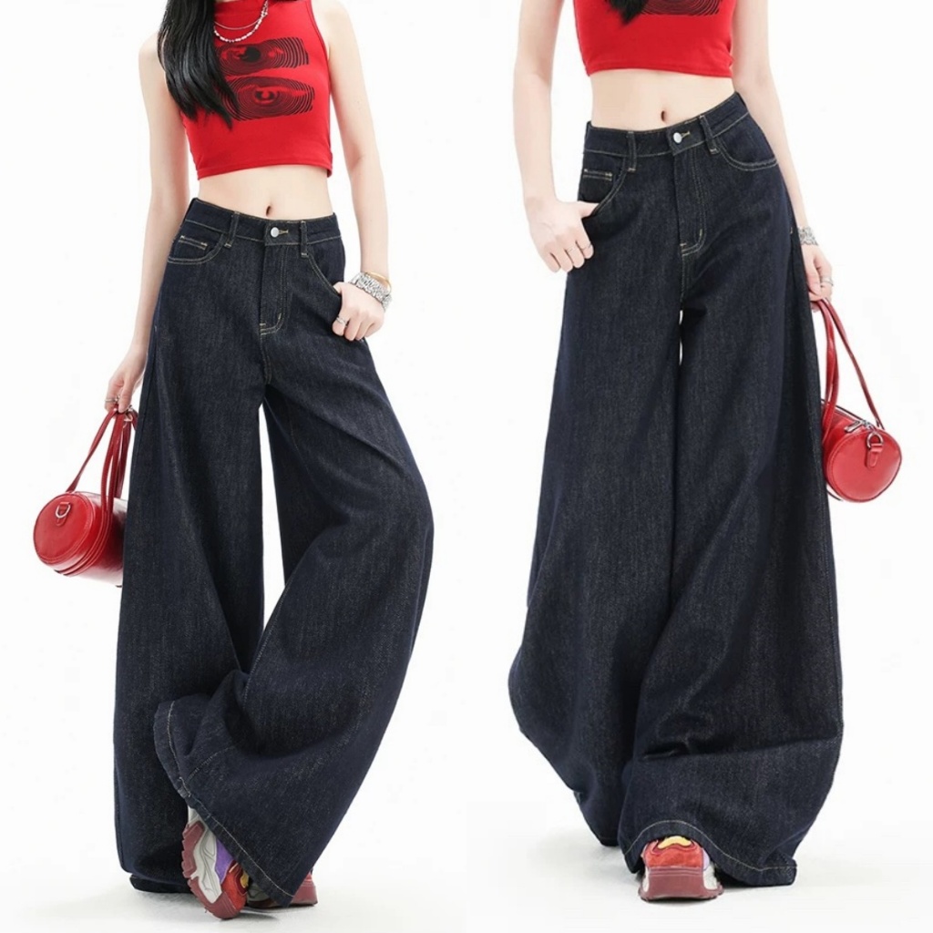 Trending Wide Leg Drapey Jeans for Women and Men Unisex High Waist ...