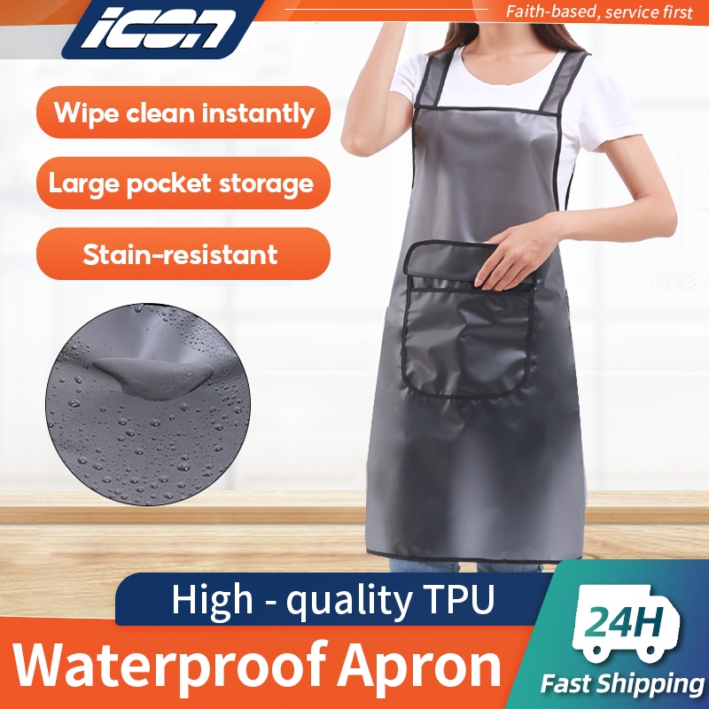 Buy 1 Take 1 TPU Apron Black Apron for Kitchen Waterproof Apron for ...