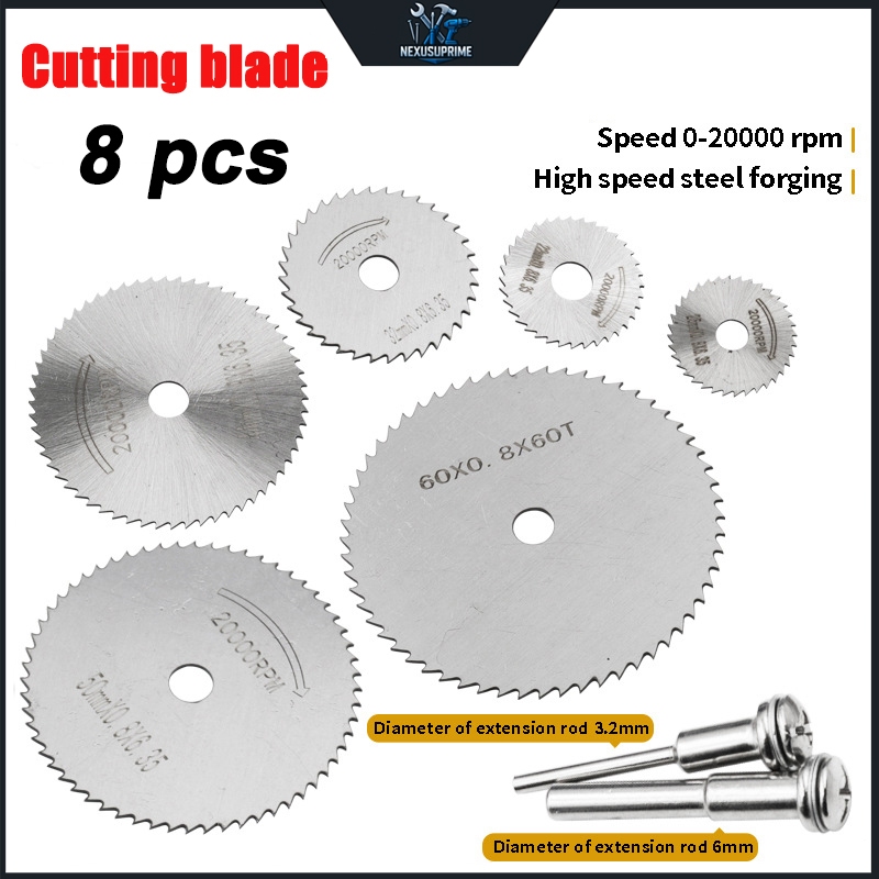 8pcs set Mini HSS Circular Saw Blade Rotary Tool For Metal Cutter Power ...