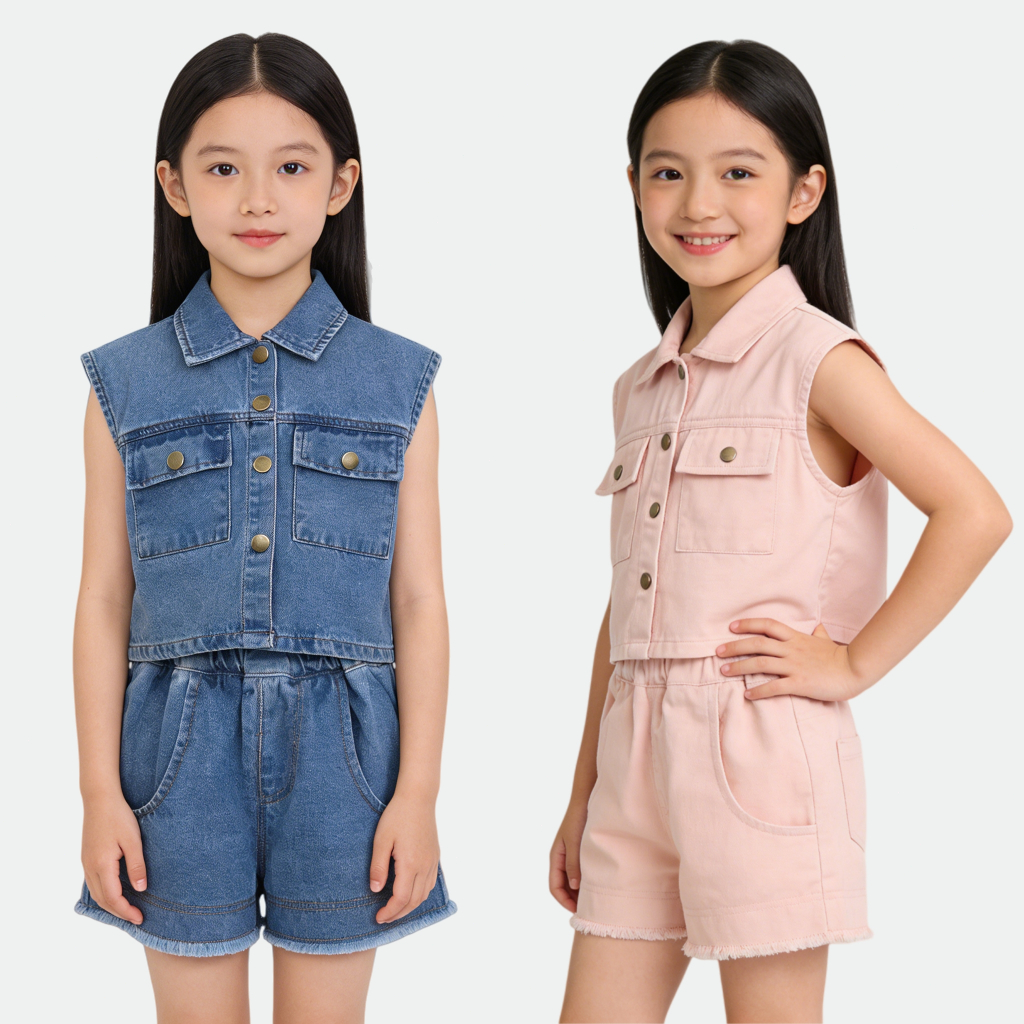 Sunnydaygirls New Soft denim two-piece terno for girls casual outfit ...