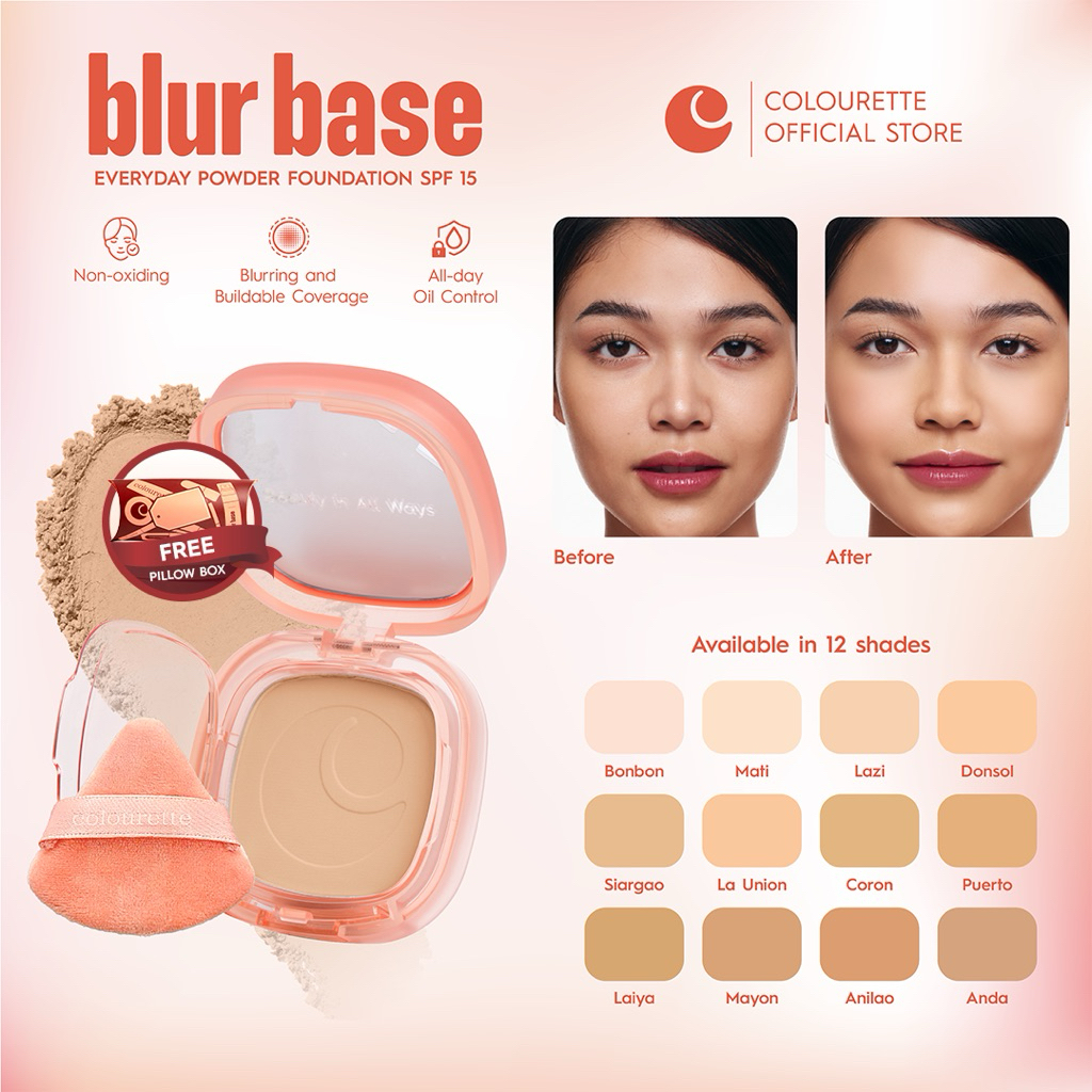 [FREE PILLOW BOX BIG] Colourette Blur Base Everyday Powder Foundation ...