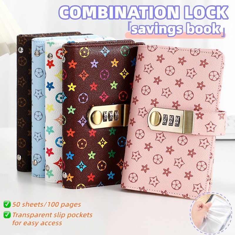 100 day envelope savings challenge with lock money wallet organizer ...