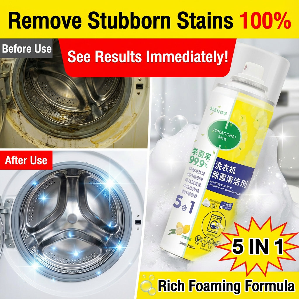 Washing Machine Cleaner Foam Strong Mousse for Hidden Dirt & Odor No ...