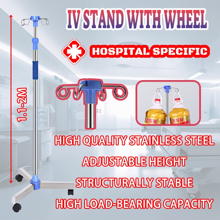 Stand Stainless Steel IV stand 4 Hooks20KG iv stand with wheel iv stand ...