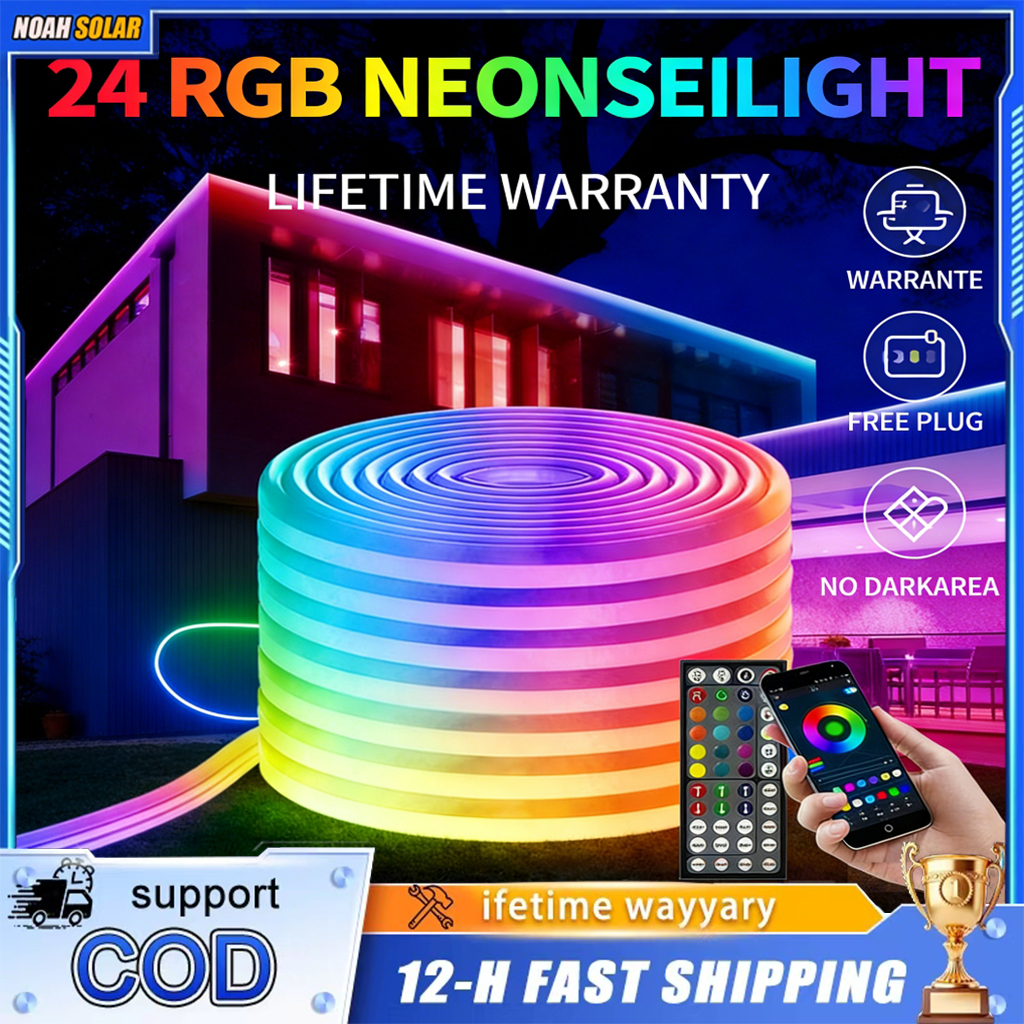 RGB Neon Led Light Strip with APP Led Light Music IP67 Waterproof Sync ...