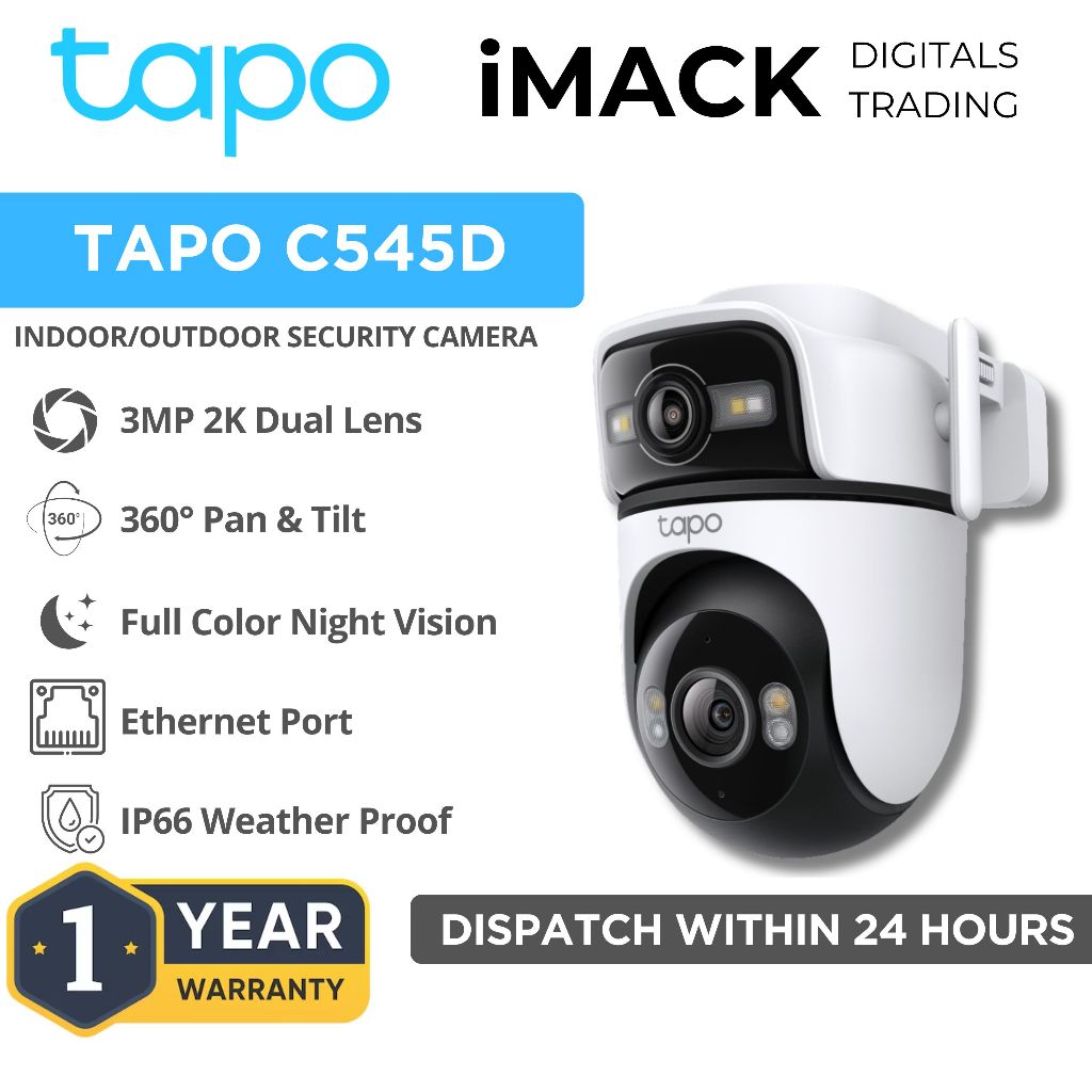 Tapo C545D Outdoor Dual Lens Security Wi-Fi Camera | Dual Cam Wifi CCTV ...