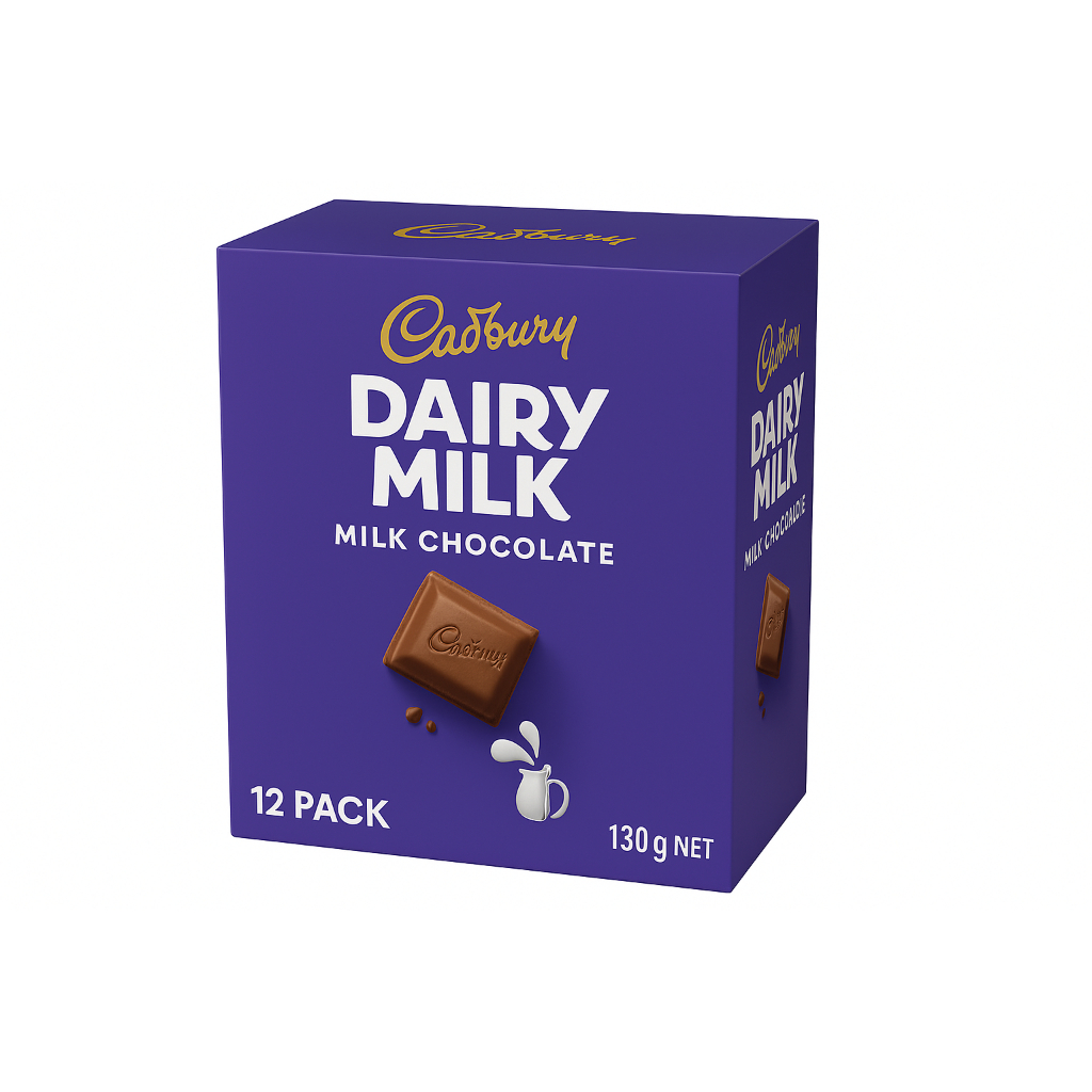 Cadbury Dairy Milk Chocolate Box – 12 Bars of Creamy Indulgence (130g ...