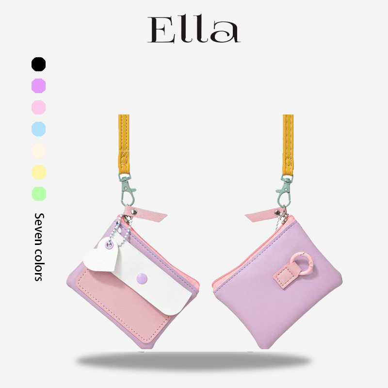 Ella Fashion PU Leather Girl Macron Color Coin Purse Contrasting Colors ...