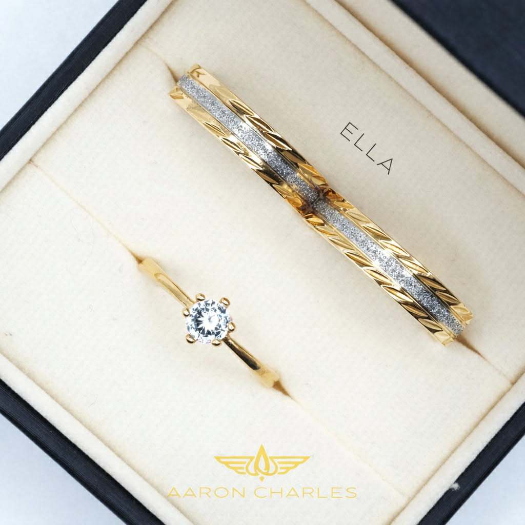 [AC] 3 in 1- Free Engraved Name Wedding Rings with Free Engagement Ring ...