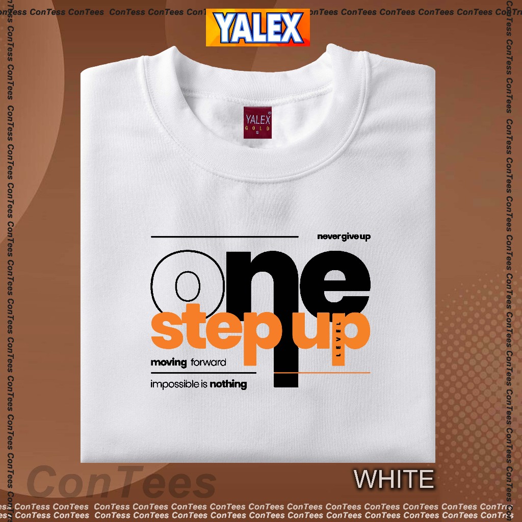 YALEX ONE STEP UP Aesthetic Minimalist Unisex Statement T-shirts Simple ...