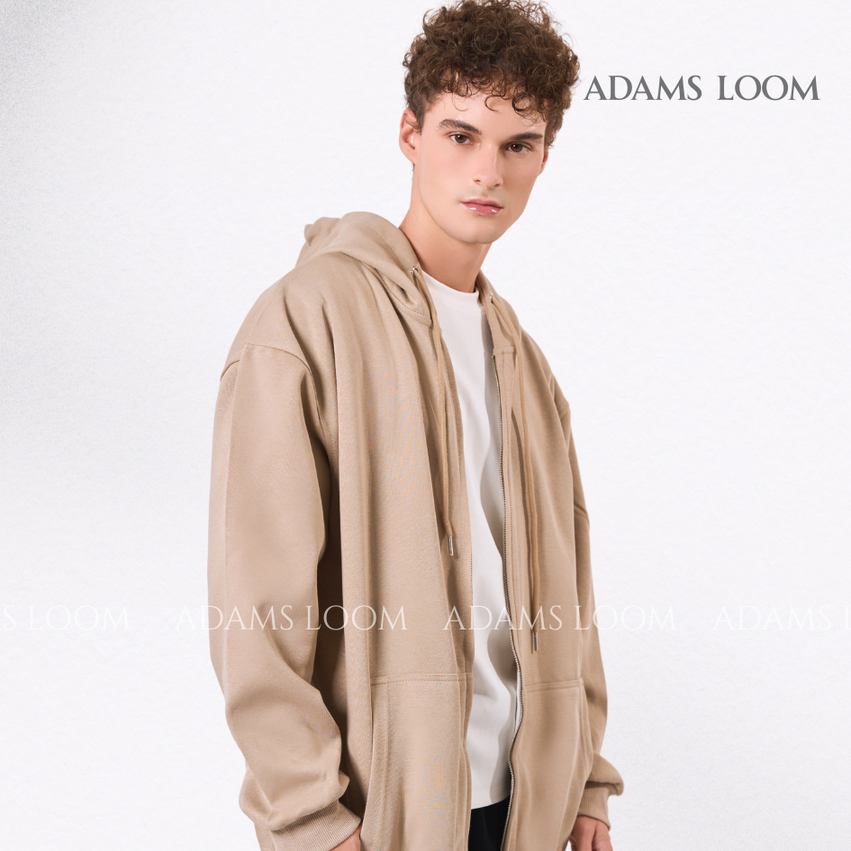 ADAMS LOOM 320 GSM Heavyweight Full Zip Hoodie – Double Hooded Unisex ...
