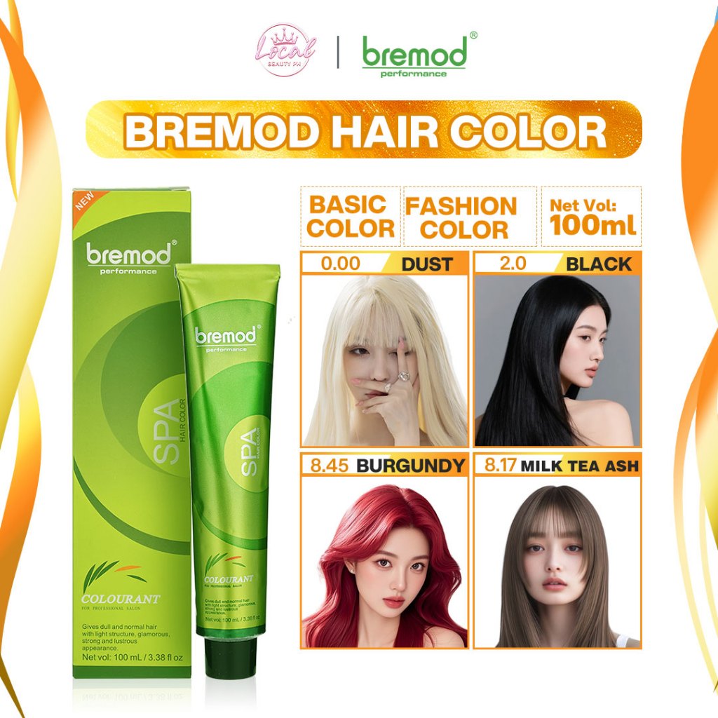 Bremod Hair Color 6.17 Honey Tea Brown 8.17 Milk Tea Ash 0.00 Dust 8.45 ...