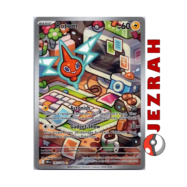 Pokemon TCG Rotom 197/182 Destined Rivals Full Art Illustration Rare ...