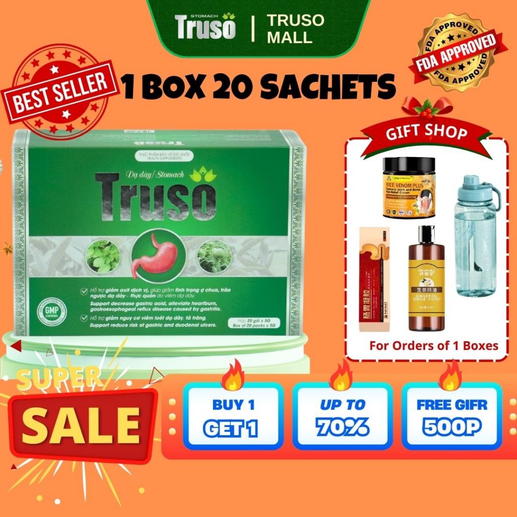 TRUSO Stomach Herbal Tea Natural Relief for Acid Reflux, GERD ...