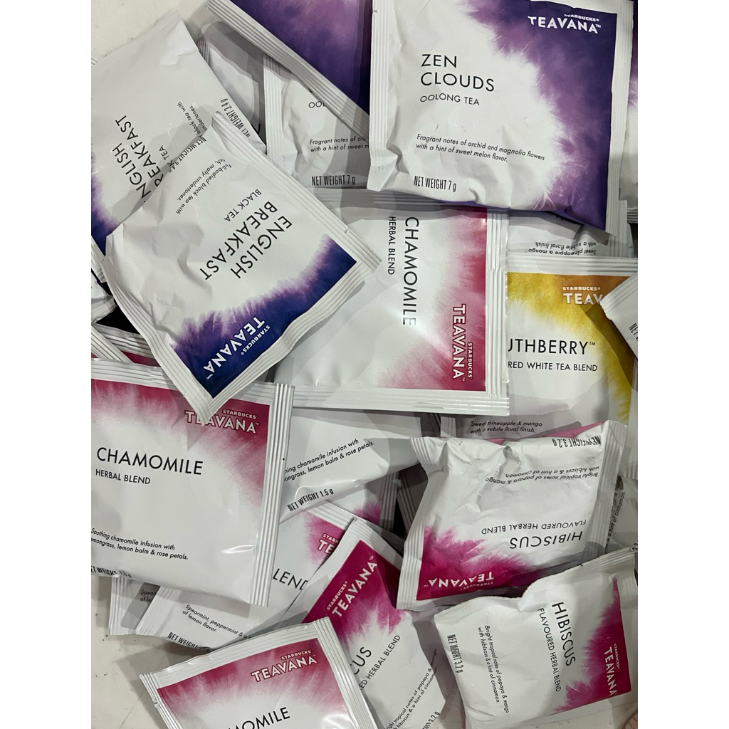 Starbucks Teavana Tea (Hibiscus Chamomile English Breakfast Emperor ...