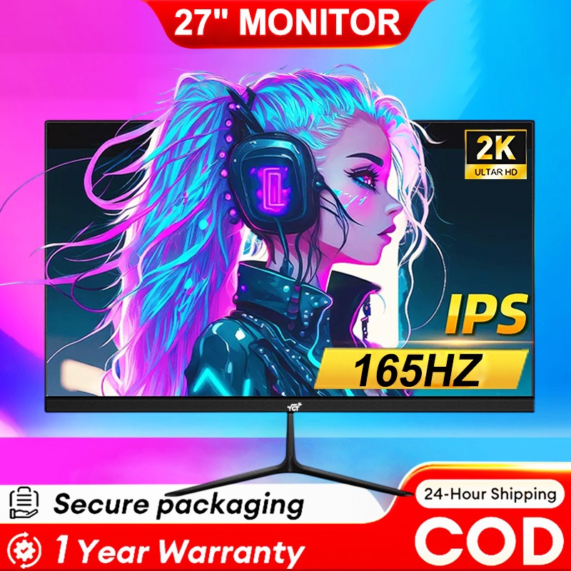 YGT 27/24 Inch Gaming Monitor 165Hz IPS Framless 2K QHD 2560*1440P ...