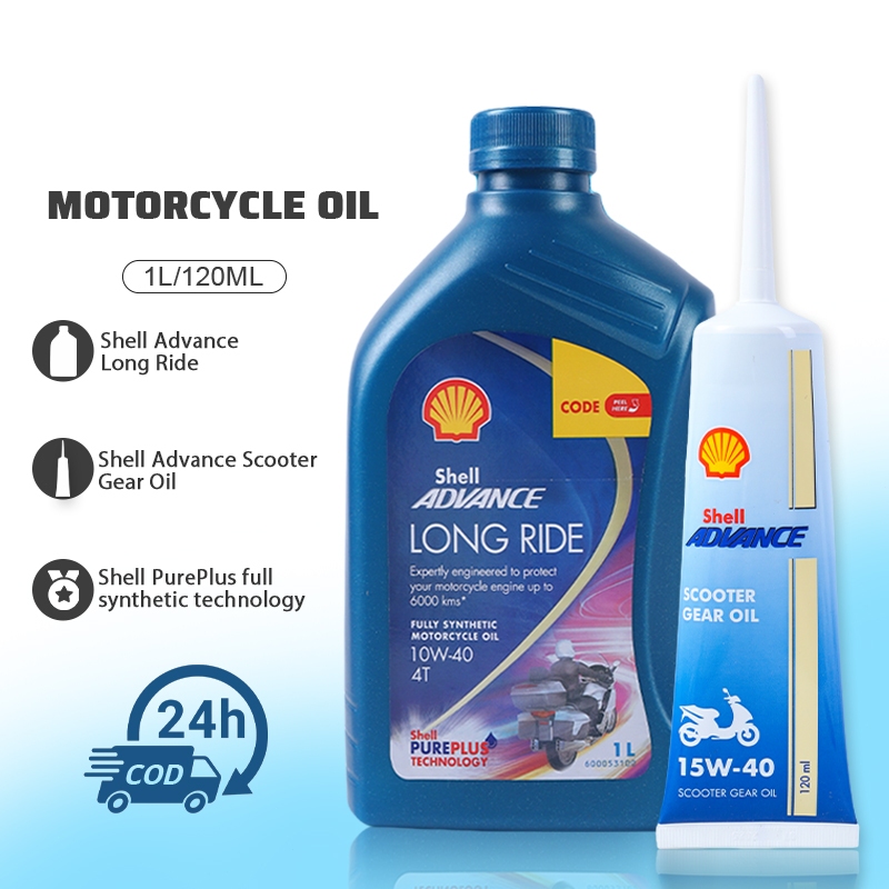 Shell Advance Long Ride 10W-40 Fully Synthetici Motorcycle Oil 1L ...