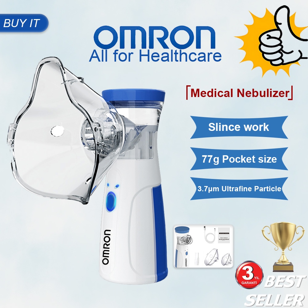Omron Portable Mesh Nebulizer Silent Mini Ultrasonic Inhaler for Kids ...