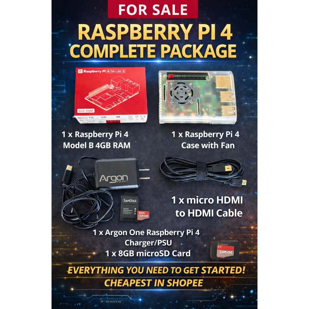 Raspberry PI 4 Model B 4GB RAM + ARGON ONE USB C CHARGER [Ready To Use ...