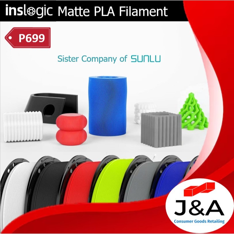Inslogic Matte PLA Filament 1.75mm for 3D Printing (1kg per spool ...