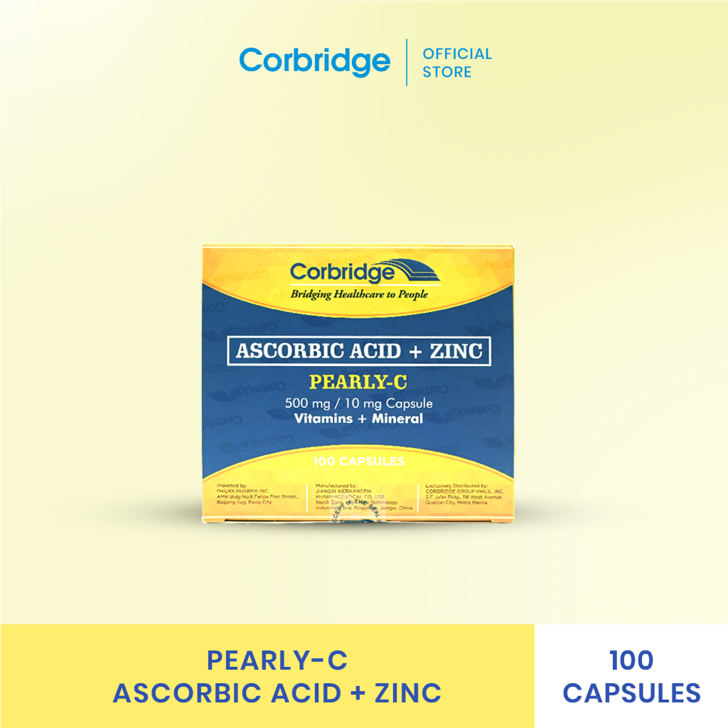 Pearly-C Ascorbic Acid 500mg + Zinc 10mg | Shopee Philippines