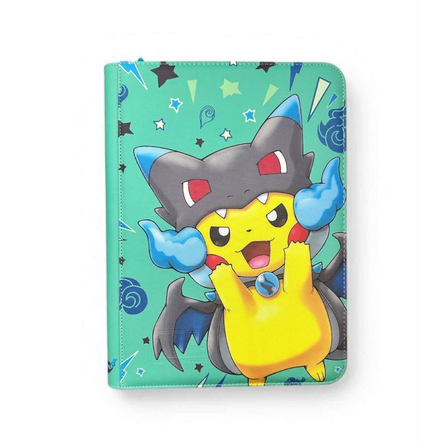 Poncho Pikachu (Mega Charizard X) 9 Pocket Zipper Card Binder by 1UP ...