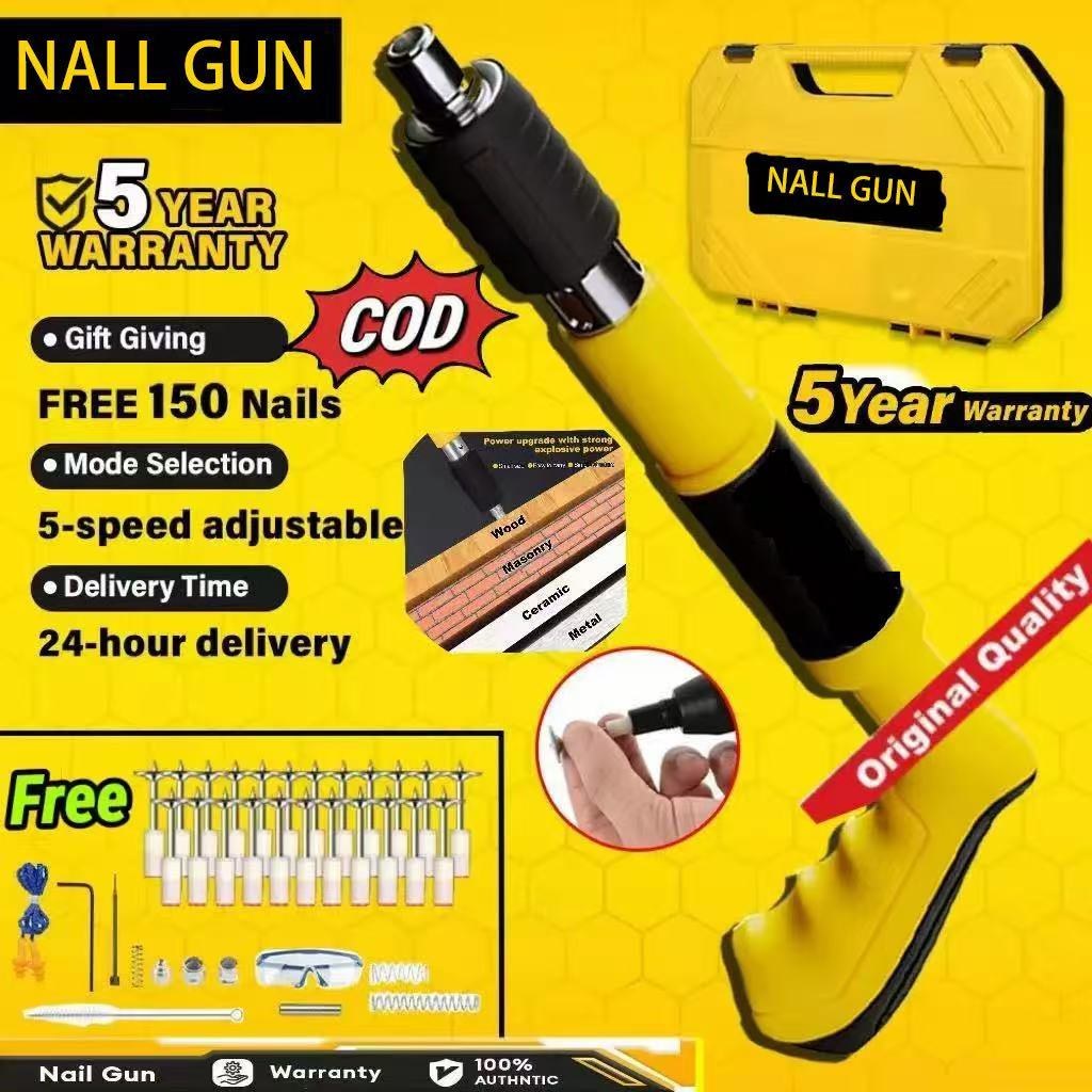 【FREE 50 NAILS】 Nail Gun Manual Steel Nails Gun For Concrete Rivet Tool ...