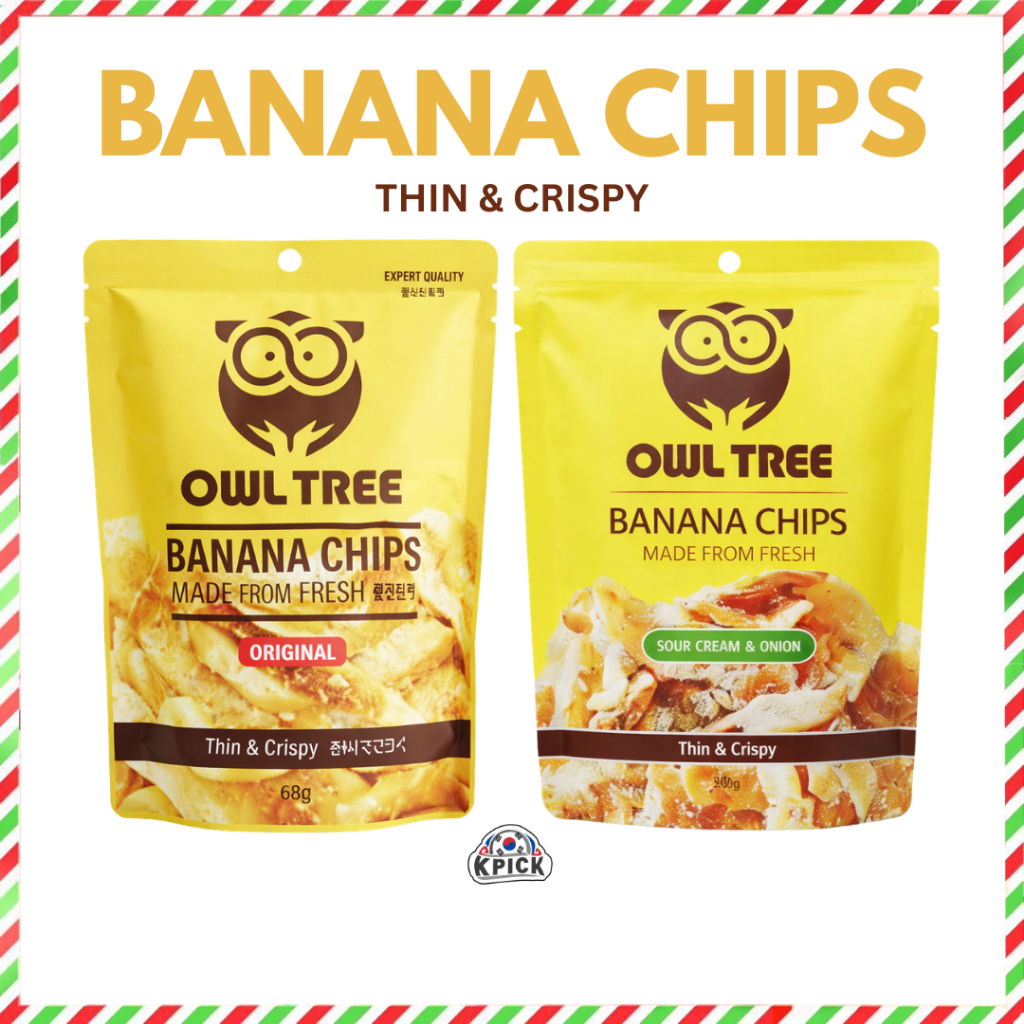Owl Tree Banana Chips 60g – Original / Sour & Cream | Crispy Healthy ...